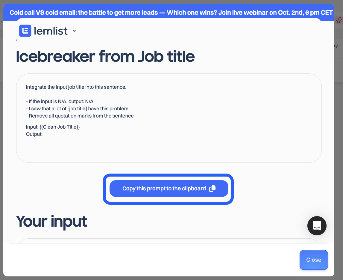 Generate Icebreakers with lemlist AI variables - lemlist academy