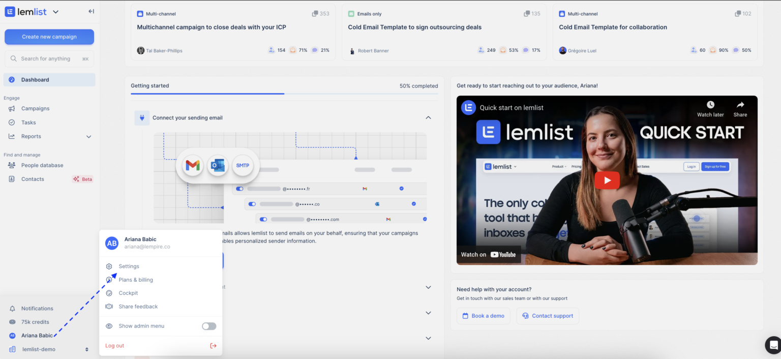 Set LinkedIn limits on your lemlist account - lemlist academy