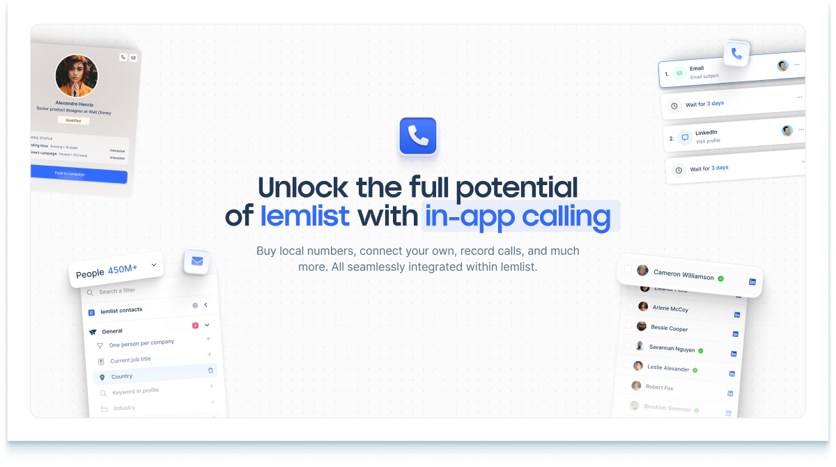 Call leads with in-app calling - lemlist academy